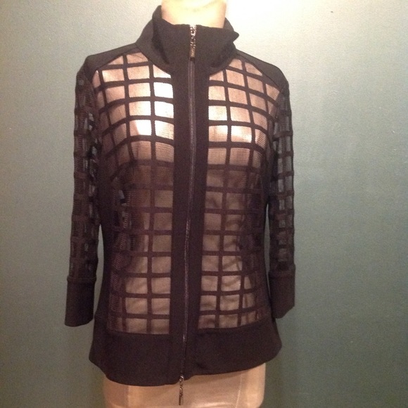 Joseph Ribkoff | Jackets & Coats | Mesh Squares See Thru Jacket | Poshmark